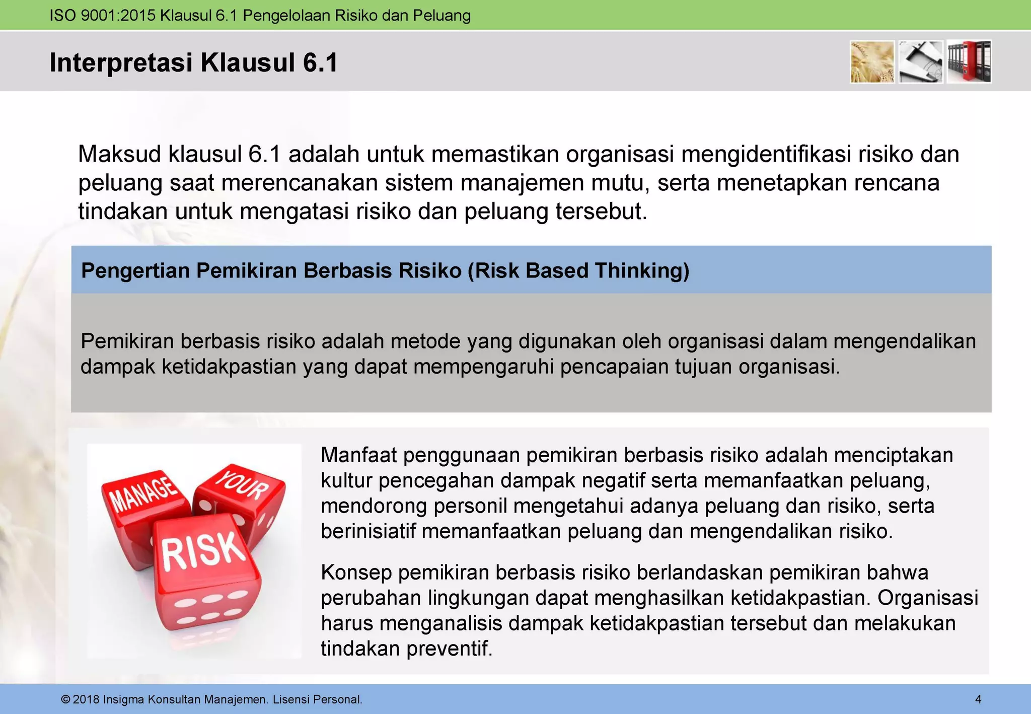 Risiko dan peluang ISO 9001:2015 | PDF