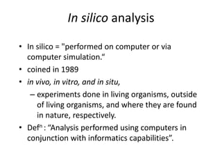 Insilico | PPTX | Chemistry | Science