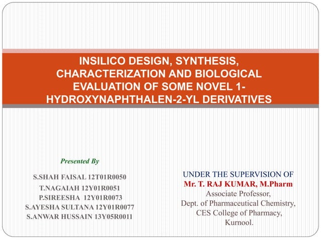 Insilico design and docking of Novel chemical compounds | PPTX ...