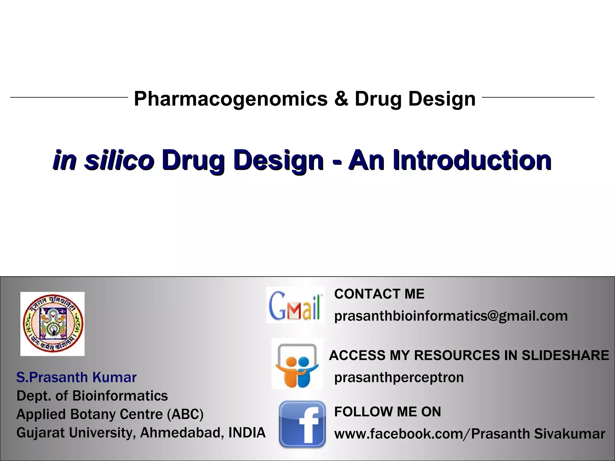 In silico drug design an intro | PPT