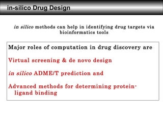 In silico drug design an intro | PPT