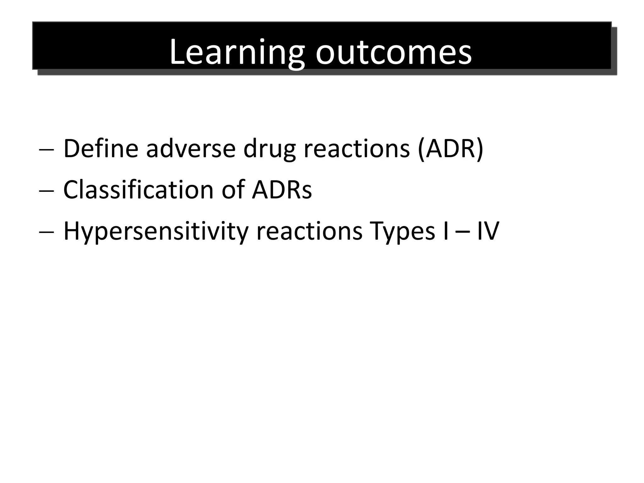 Adverse drug reactions & PK and PD - PPT | PPT