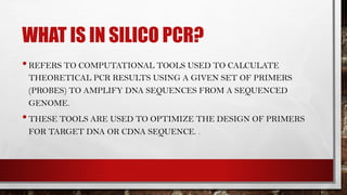 In silico PCR | PDF