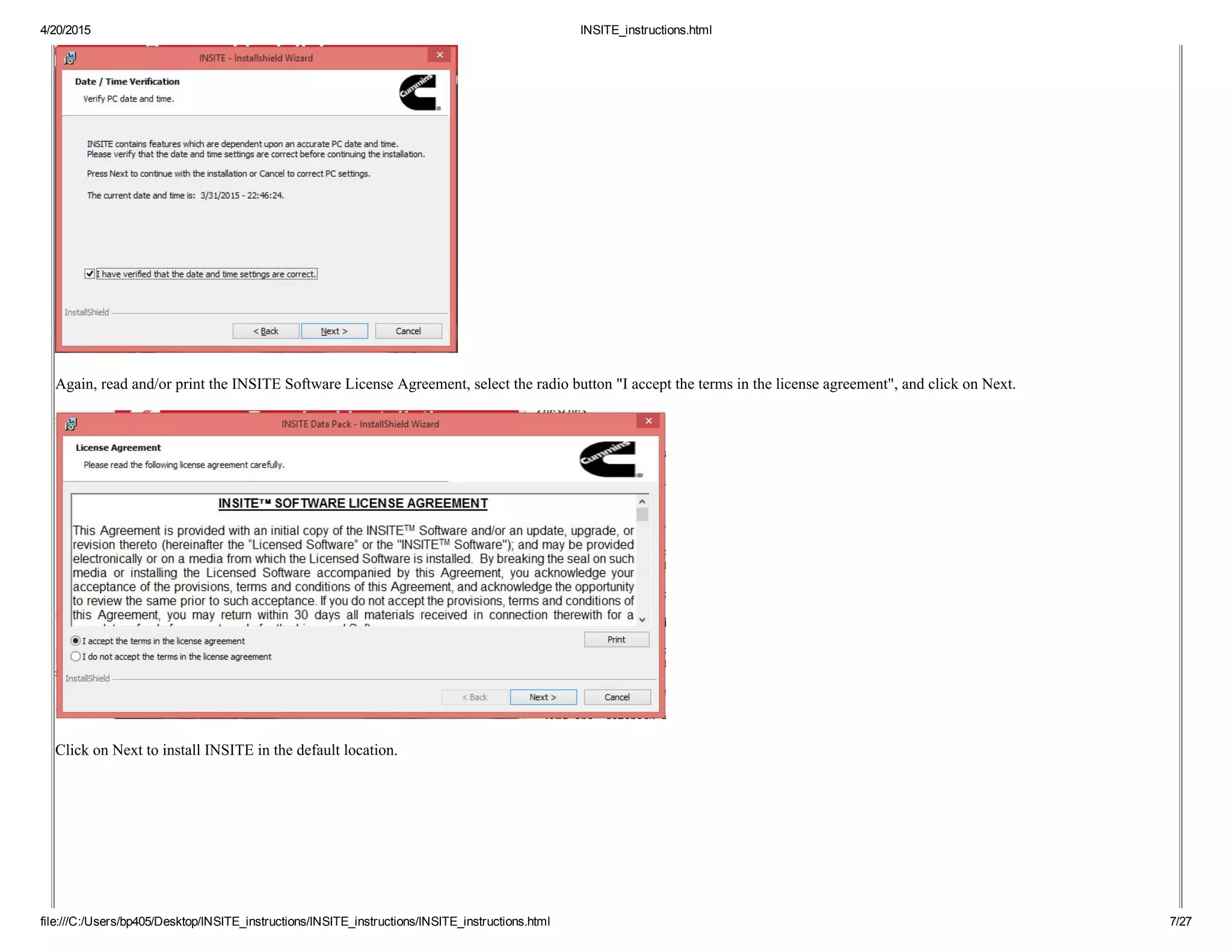 cummins Insite instructions | PDF