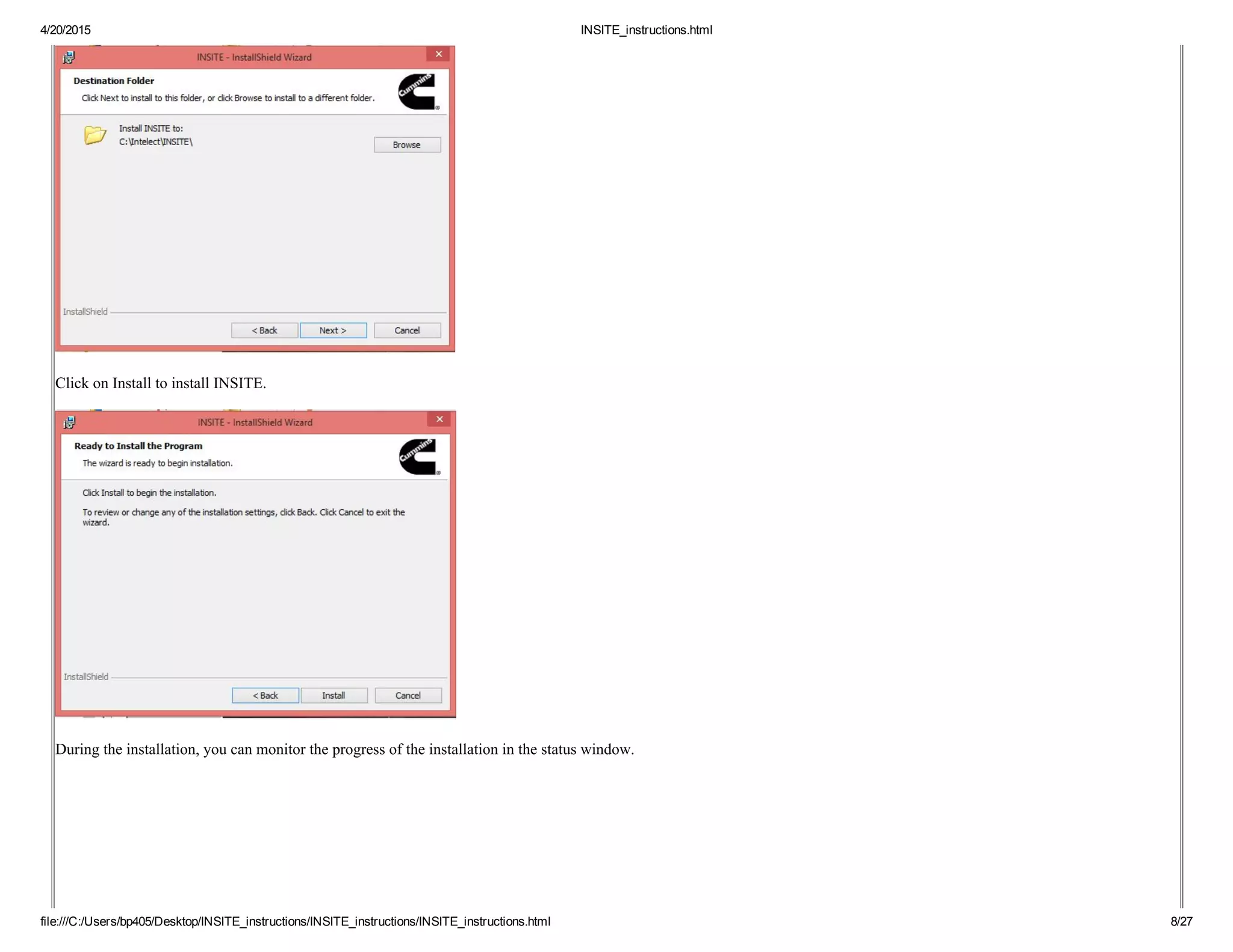 cummins Insite instructions | PDF