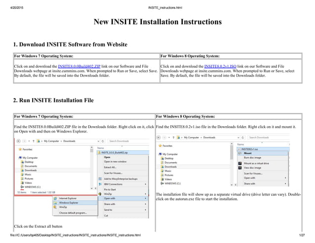 cummins Insite instructions | PDF | Desktop Publishing | Computer ...