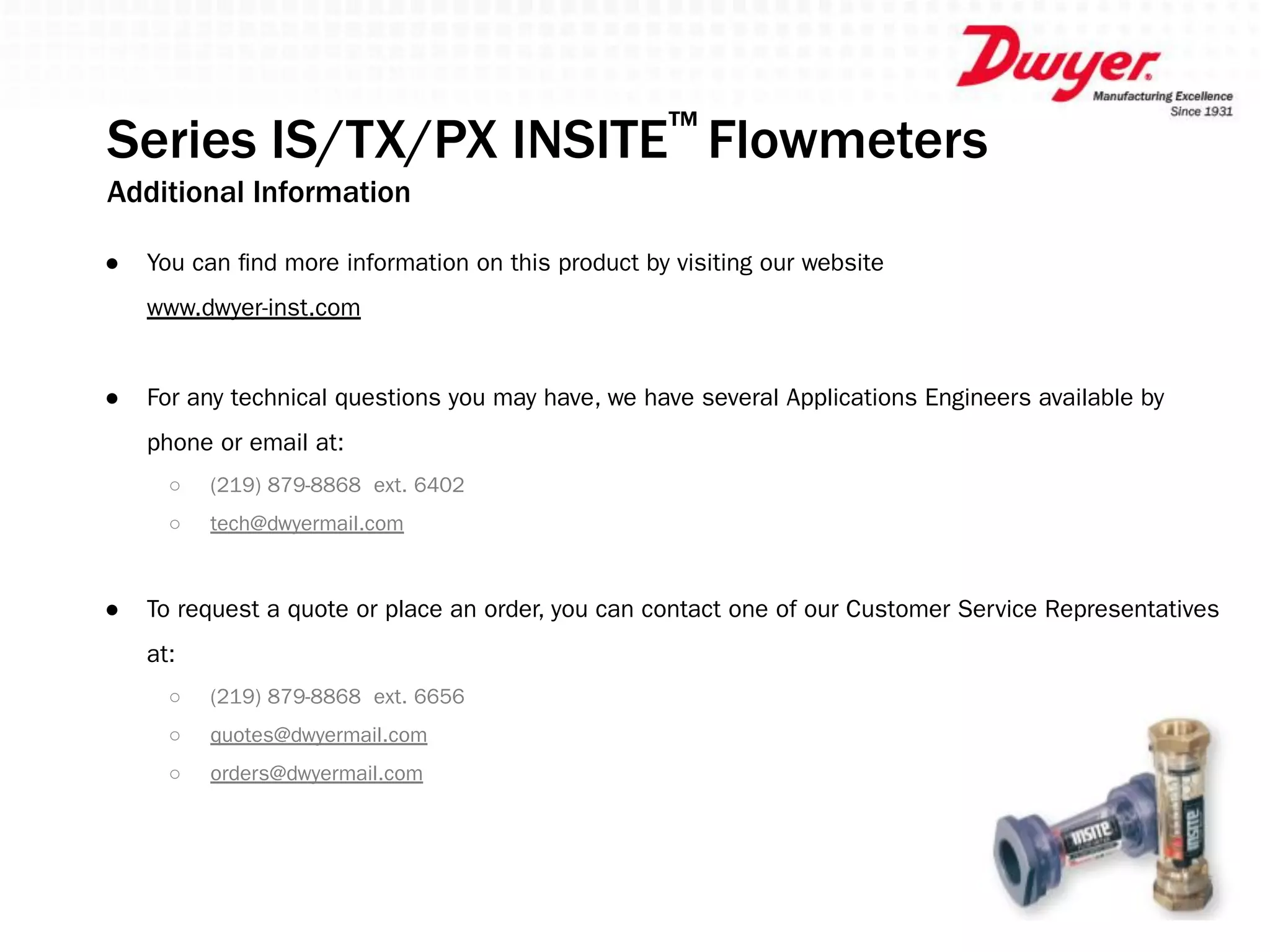 Series IS/PX/TX Insite™ Air/Liquid In-Line Flowmeter | PDF