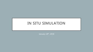 In situ Simulation - Martin Kuuskne | PPTX
