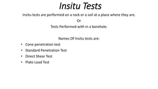 Insitu and lab tests | PPTX