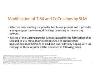 Insitu functionalization of ti64 and co cr alloys by selective laser melting | PDF