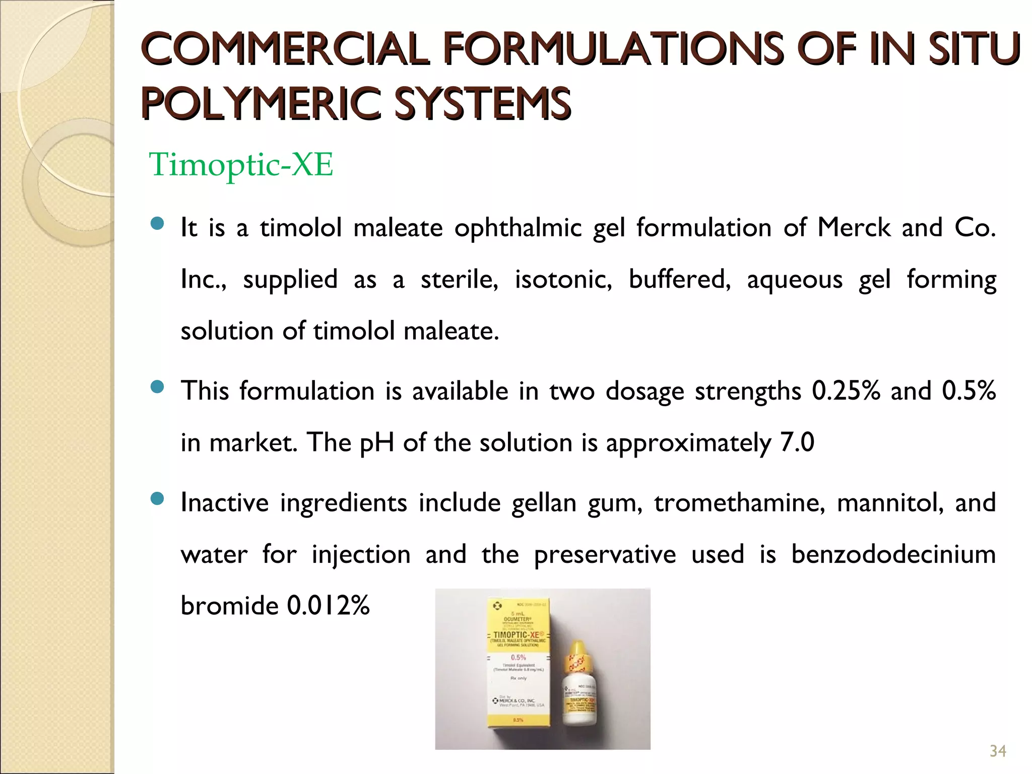 Insitu gel drug delivery system | PPT