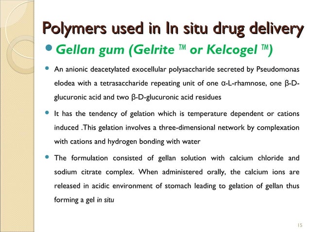 Insitu gel drug delivery system | PPT