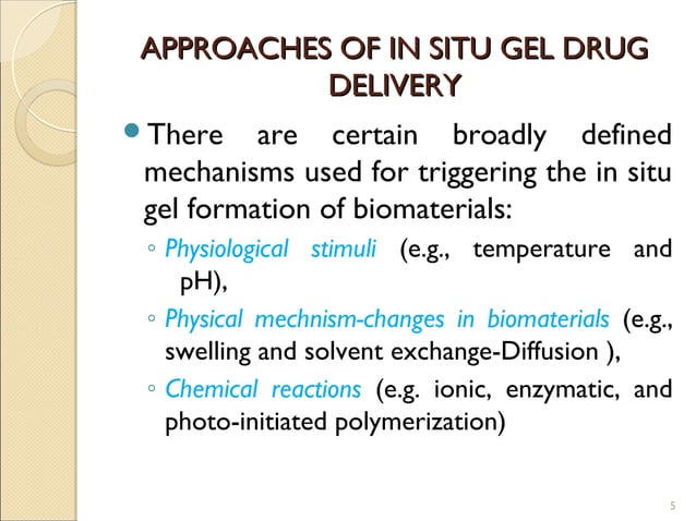 Insitu gel drug delivery system | PPT
