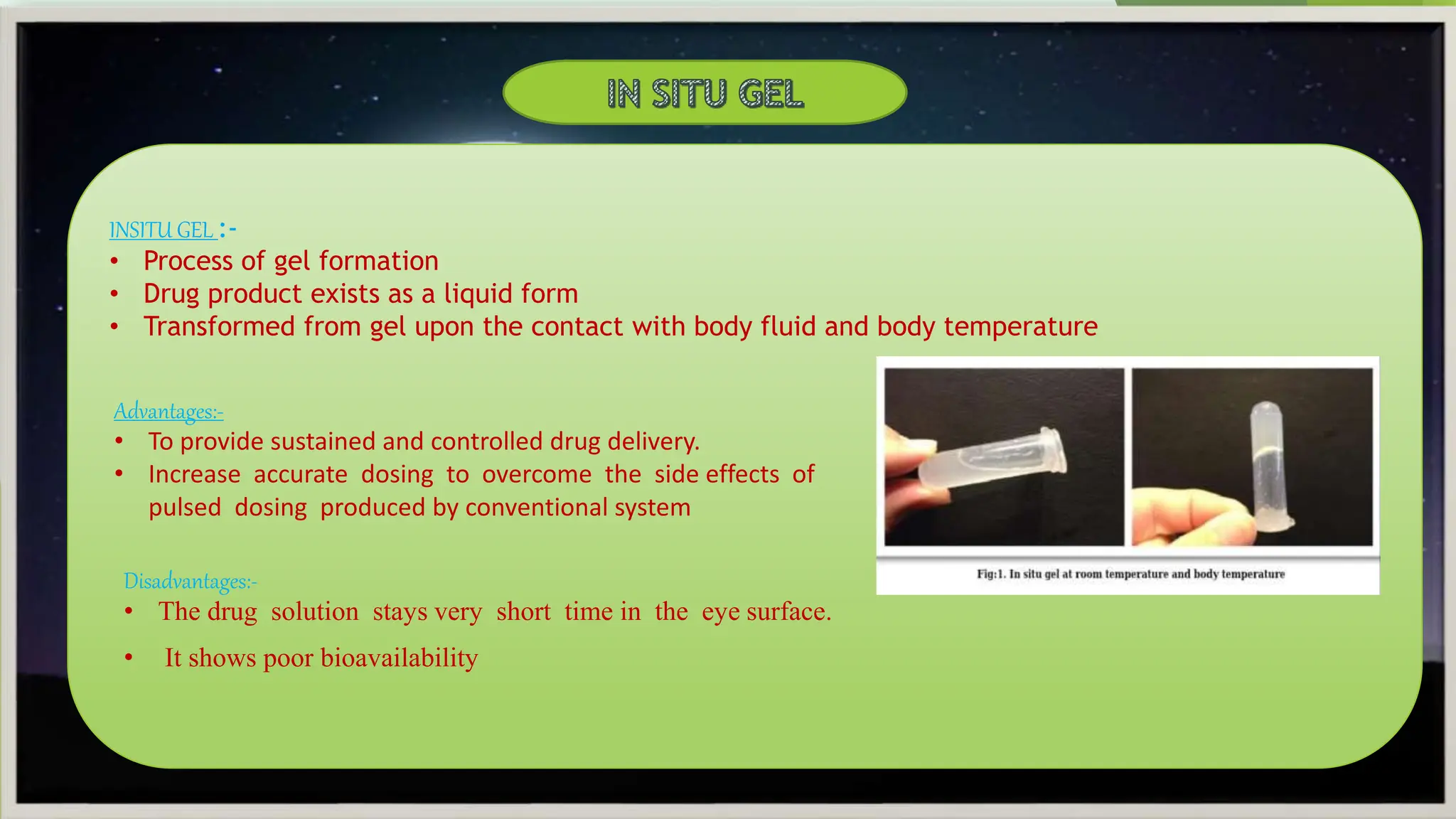 Design and development of insitu gel of opthalmic drug delivery system | PPTX