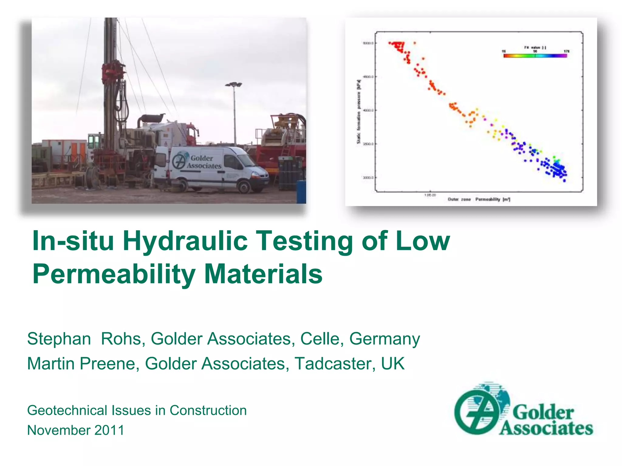 In situ permeability testing in boreholes | PPTX