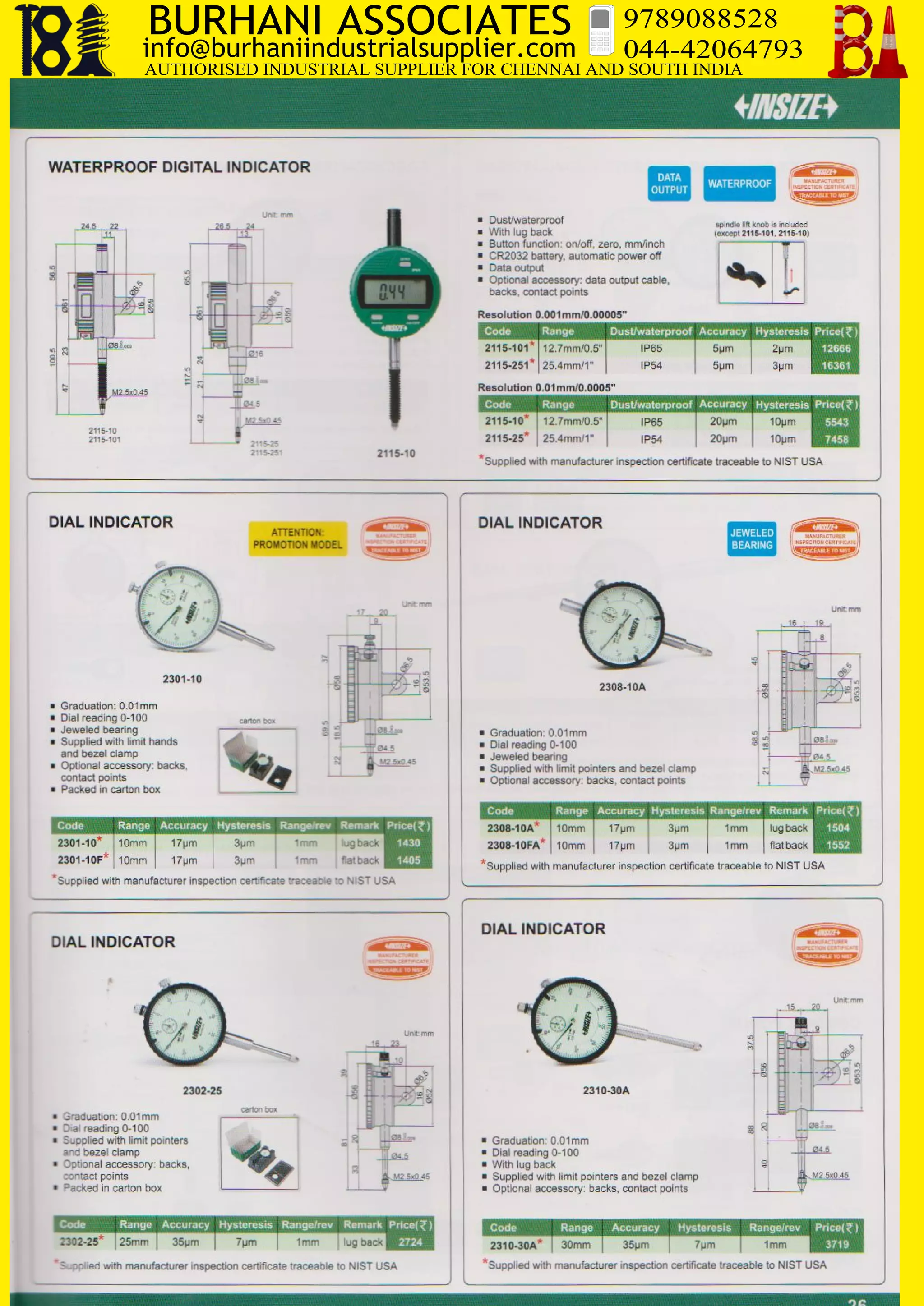 Insize-measuring-instruments-chennai-catalogue-and-price-list | PDF