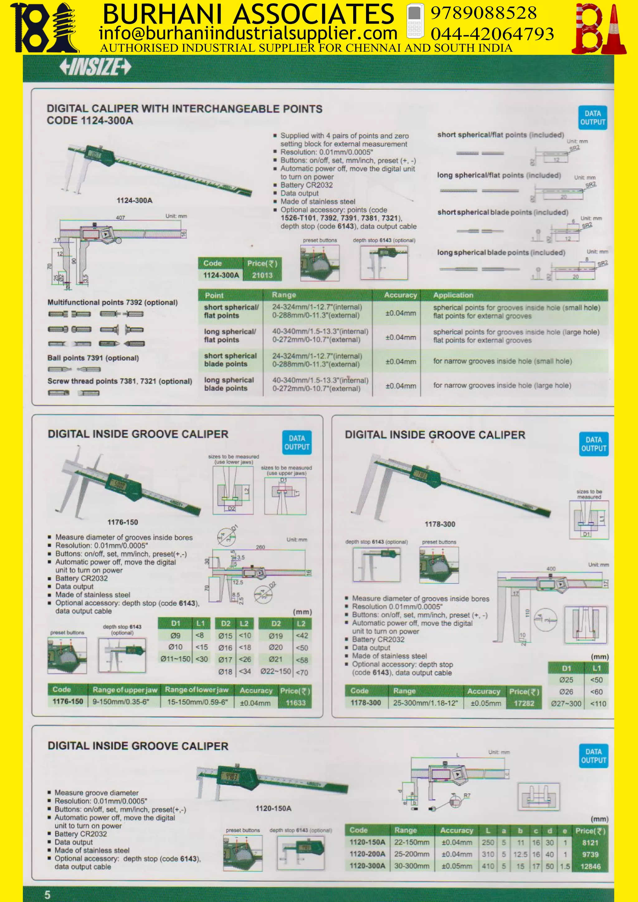 Insize-measuring-instruments-chennai-catalogue-and-price-list | PDF