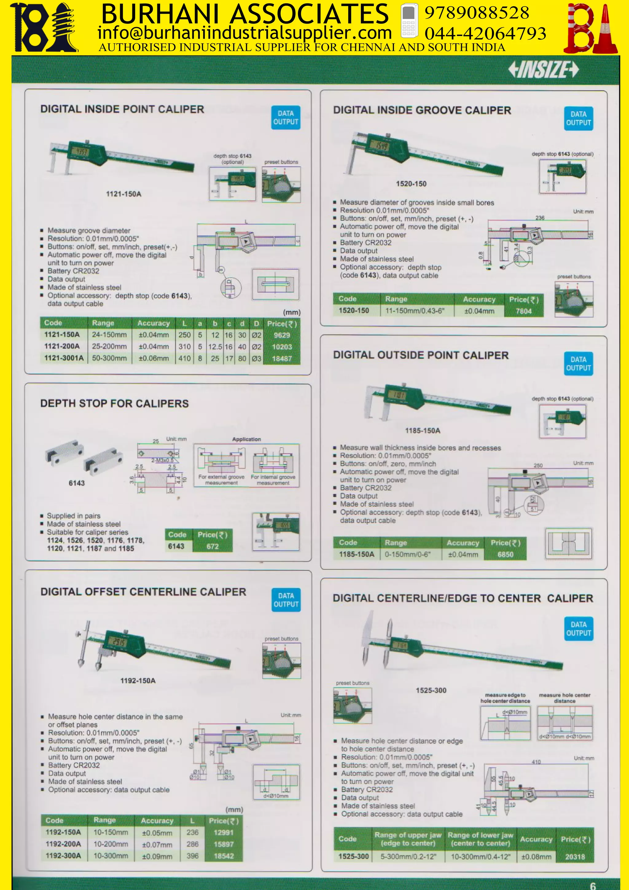 Insize-measuring-instruments-chennai-catalogue-and-price-list | PDF