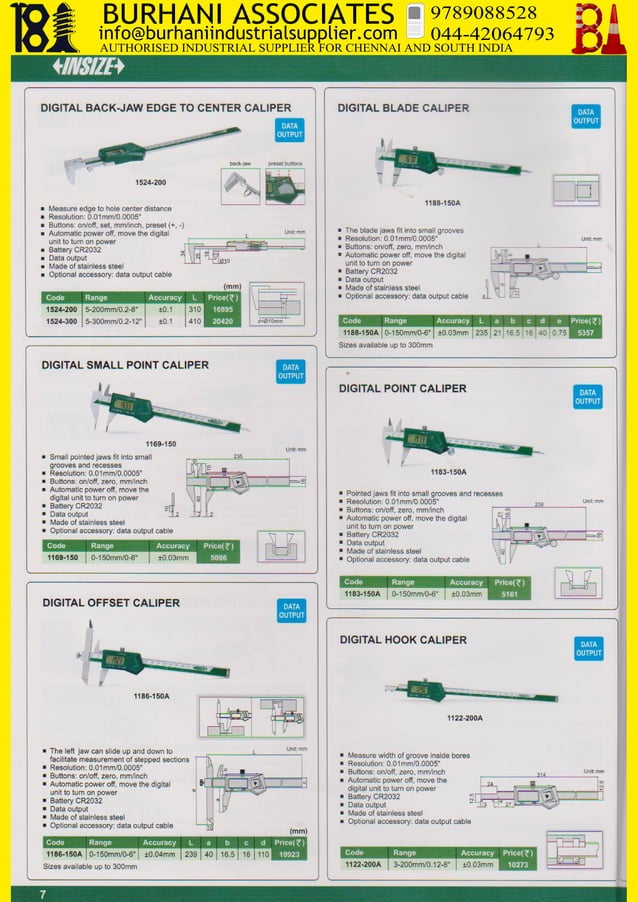 Insize-measuring-instruments-chennai-catalogue-and-price-list | PDF