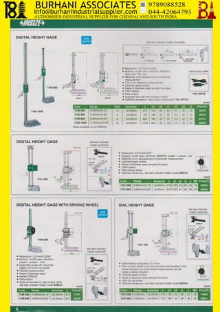Insize-measuring-instruments-chennai-catalogue-and-price-list | PDF