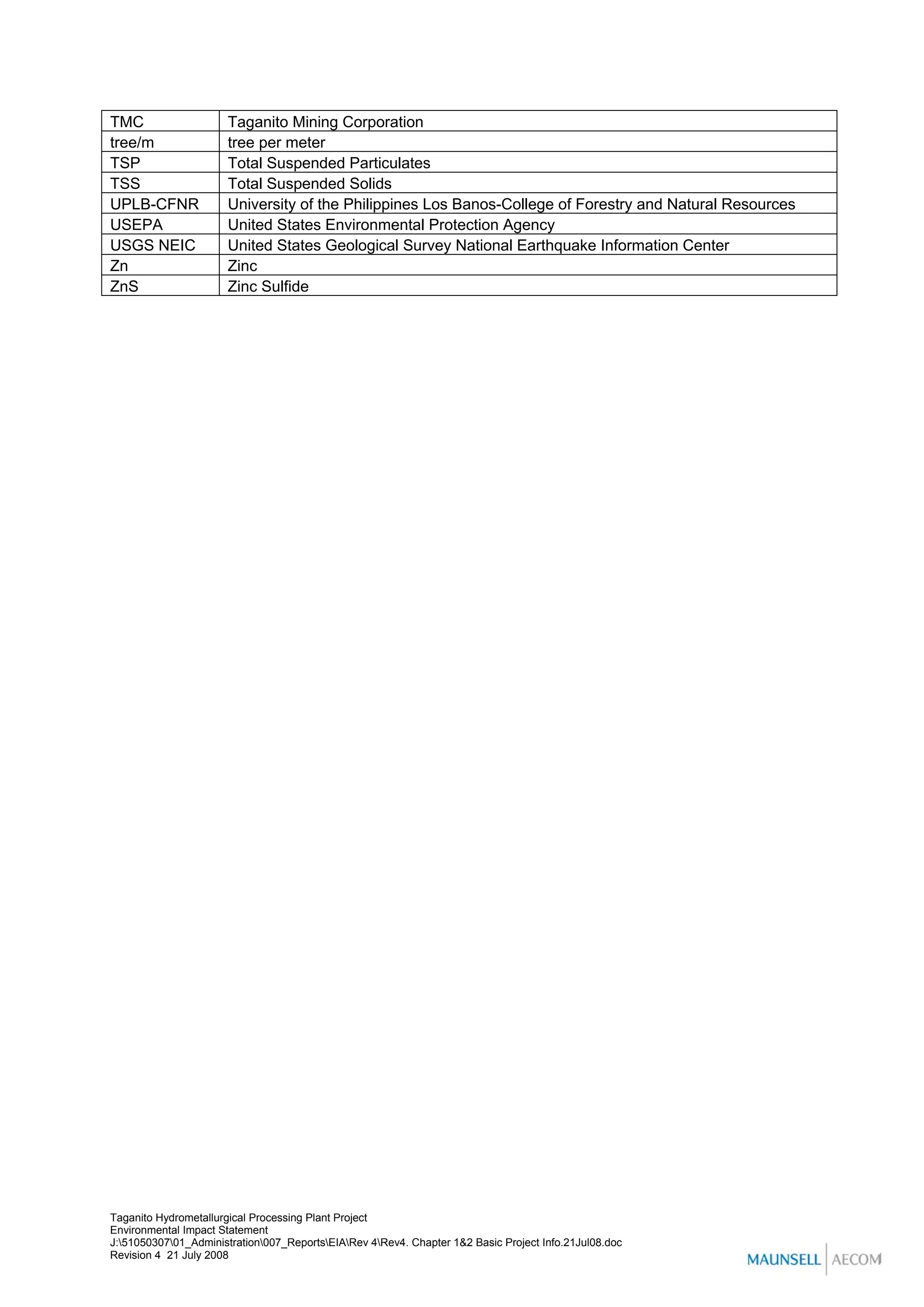 Taganito Hydrometallurgical Processing Plant Project - Environmental ...