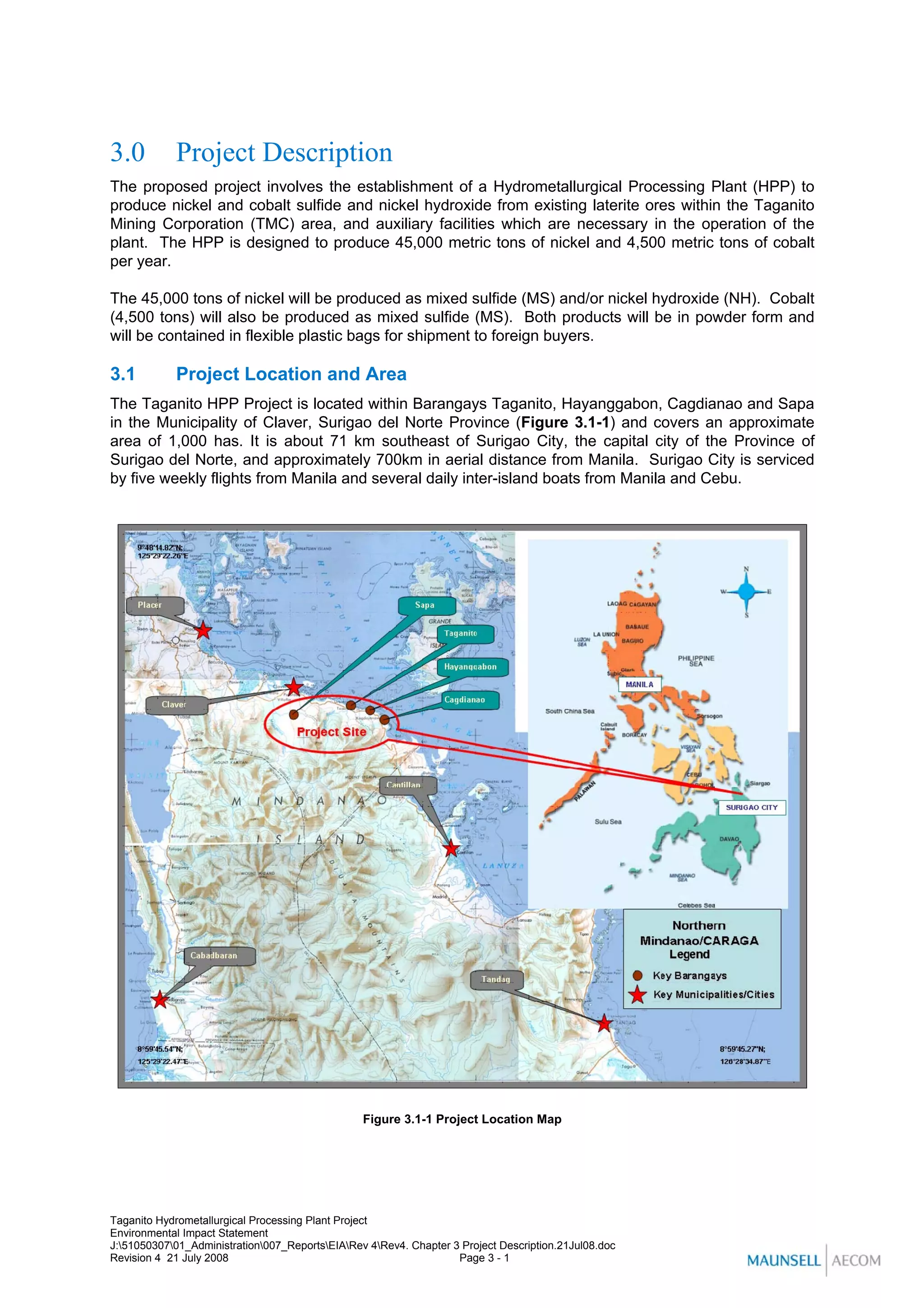Taganito Hydrometallurgical Processing Plant Project - Environmental ...