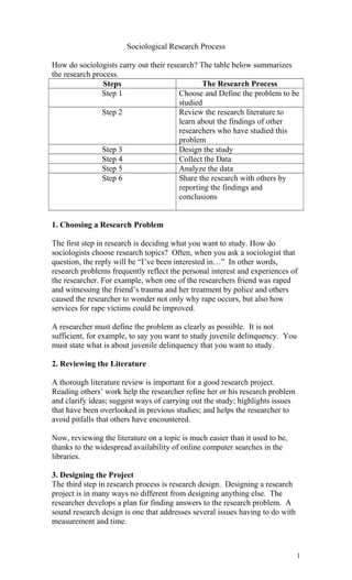 Insocio lecture 2 sociological research process lecture | PDF
