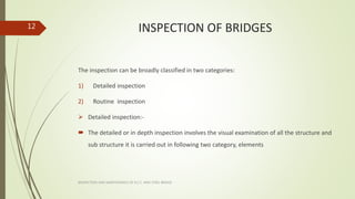 Inspection and maintenance of bridge | PPTX
