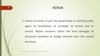 Inspection and maintenance of bridge | PPTX