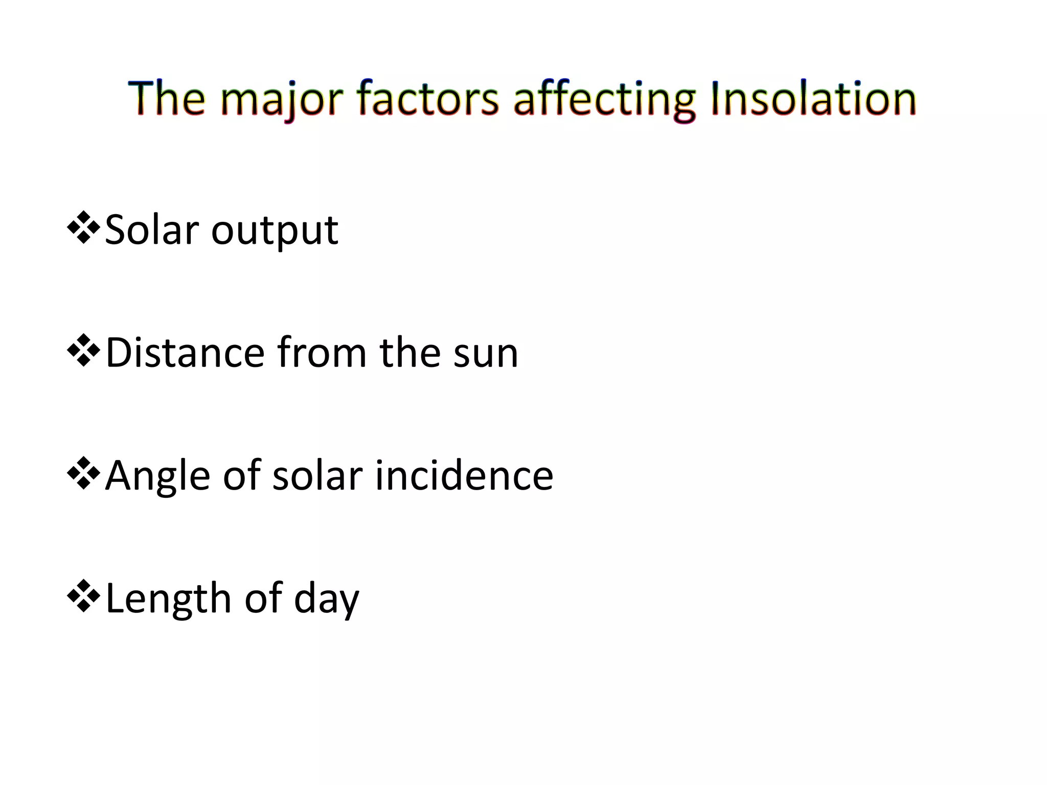 Insolation and heat budget | PPTX