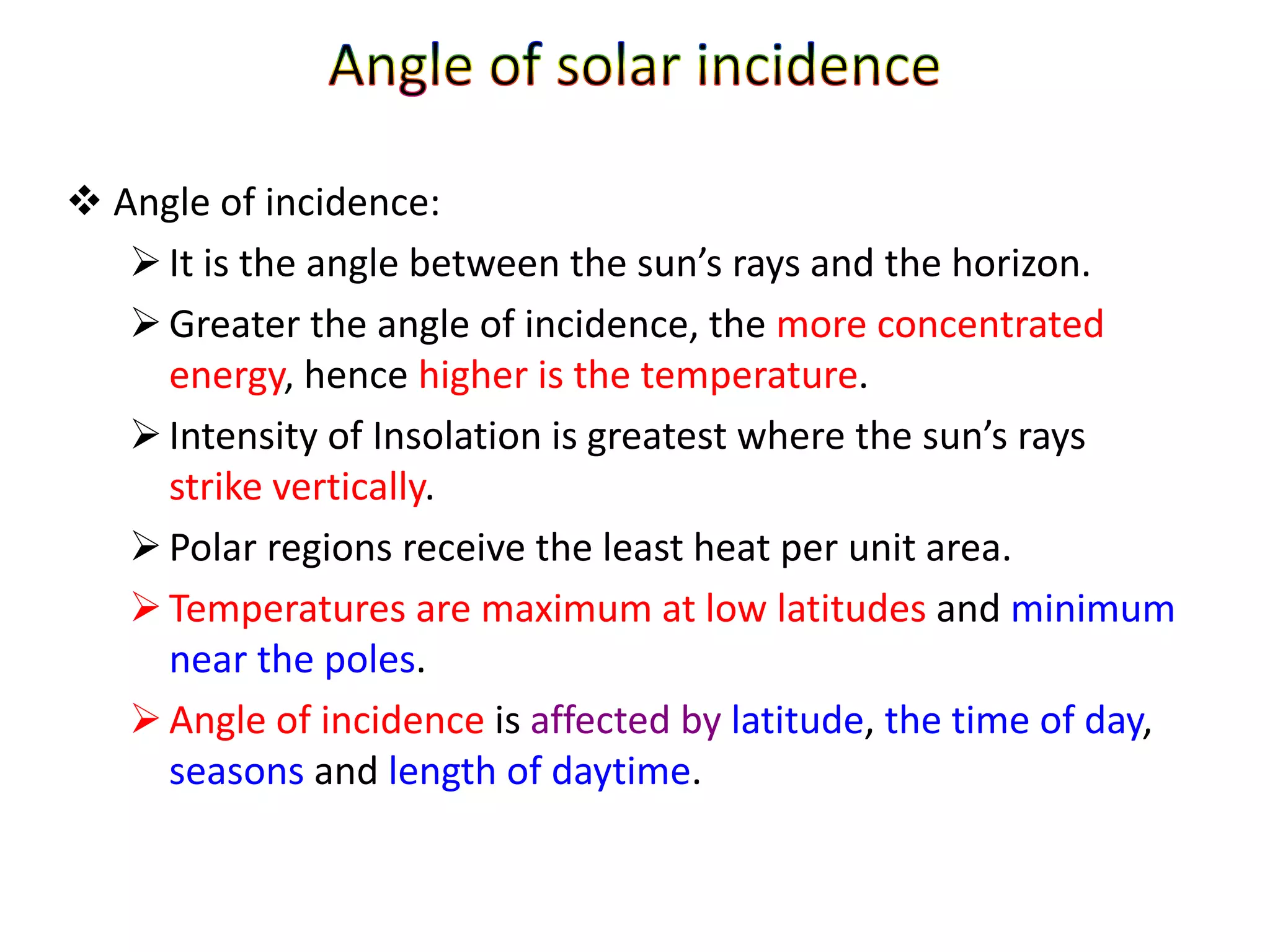 Insolation and heat budget | PPTX