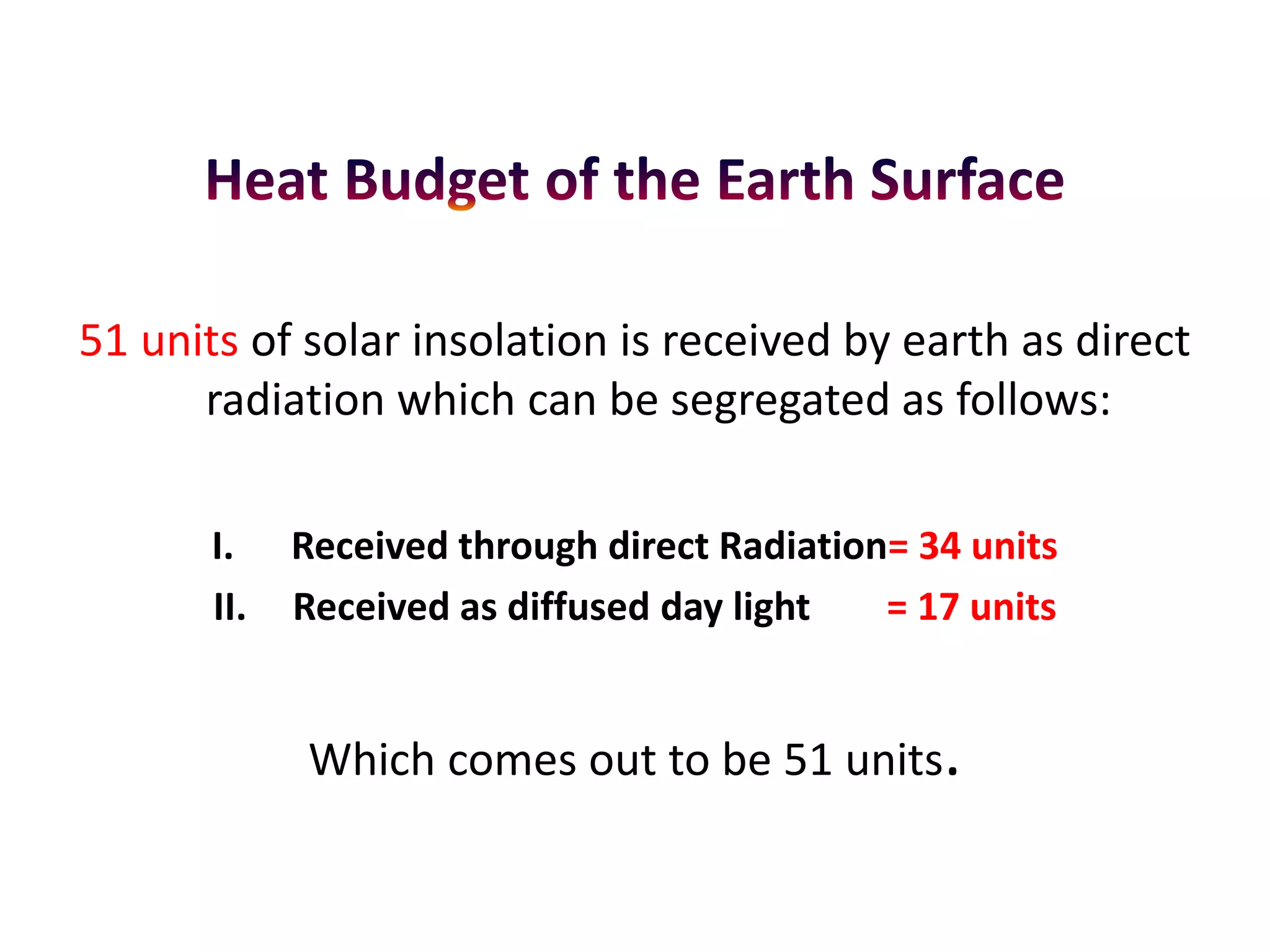 Insolation and heat budget | PPTX