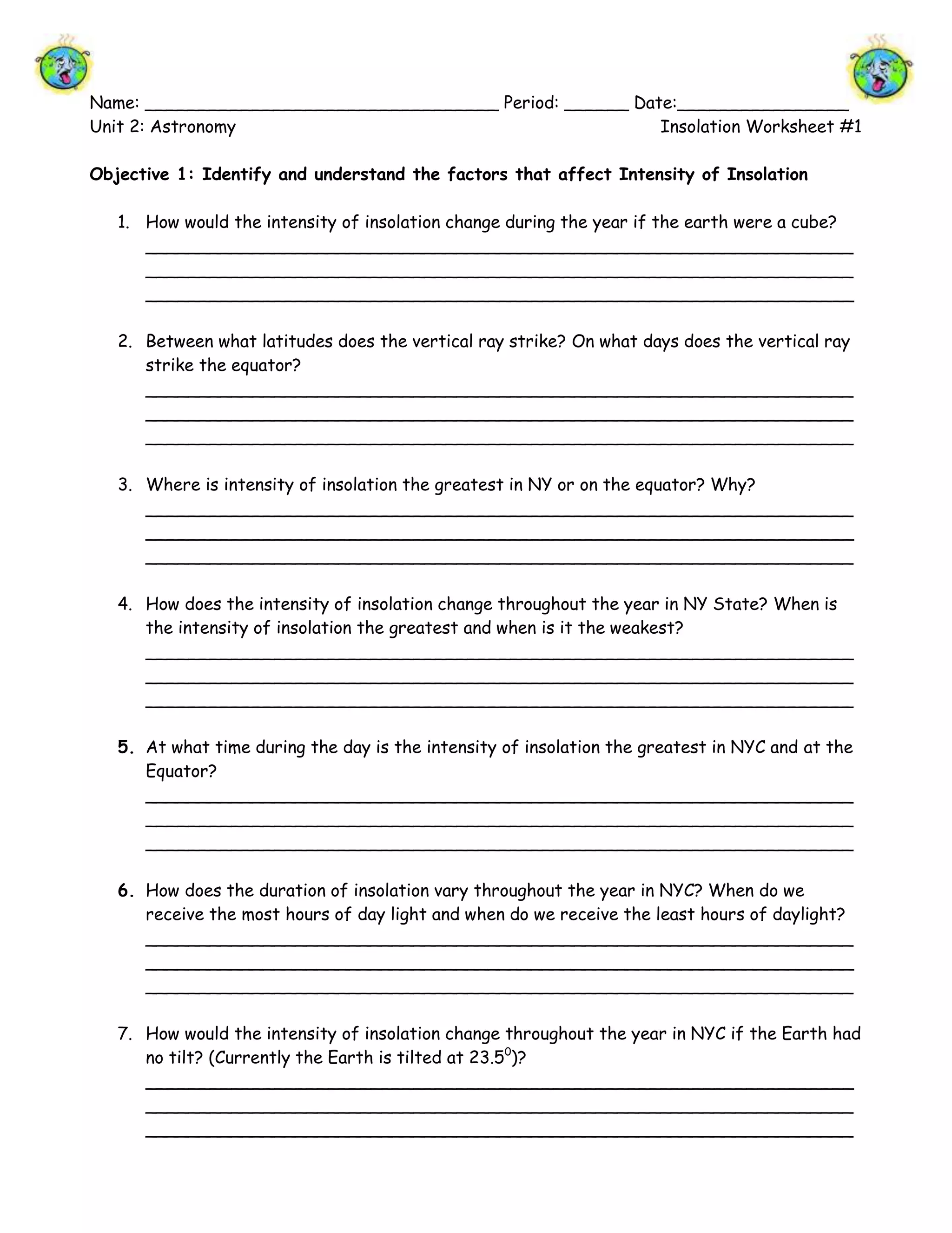 Insolation ws 1 | DOCX