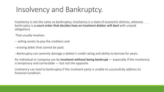 Insolvency and bankruptcy | PPTX