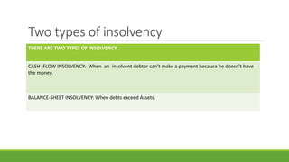 Insolvency and bankruptcy | PPTX