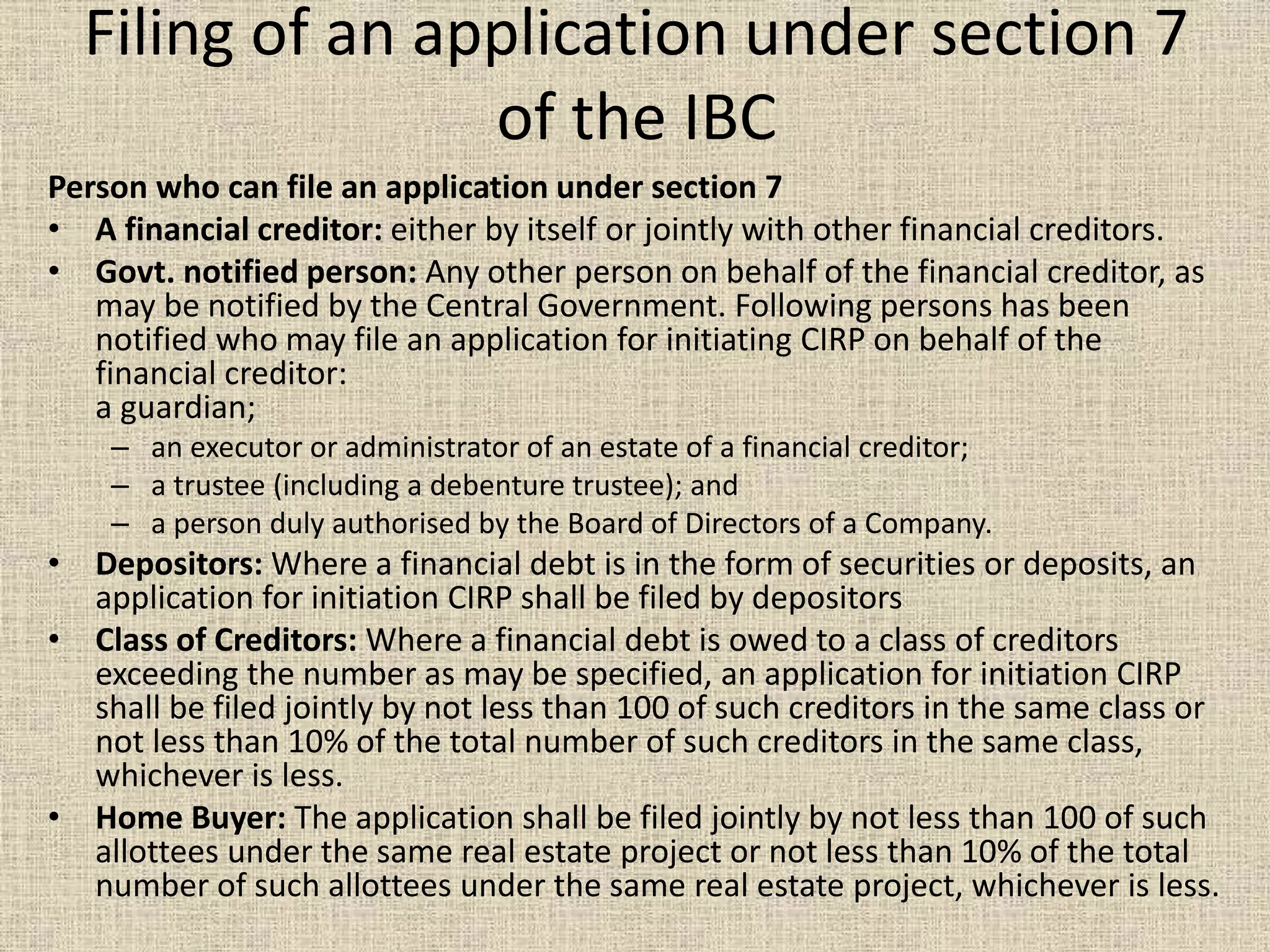 Insolvency and bankruptcy code, 2016 | PPTX