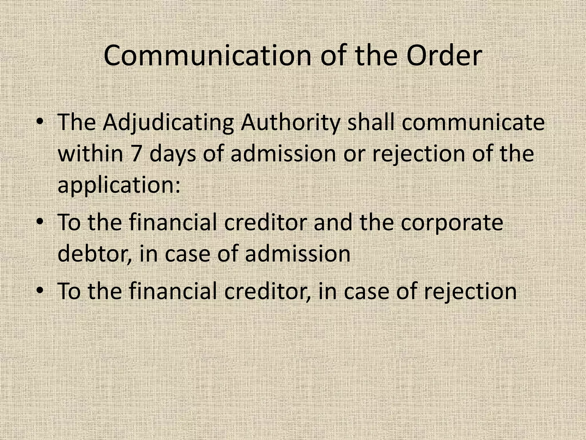 Insolvency and bankruptcy code, 2016 | PPTX
