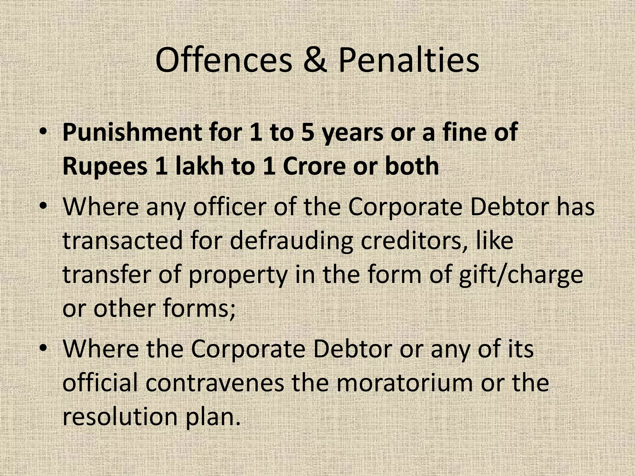 Insolvency and bankruptcy code, 2016 | PPTX