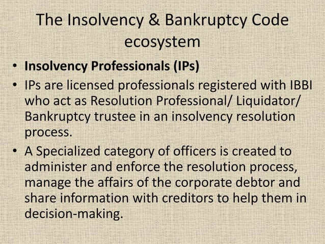 Insolvency and bankruptcy code, 2016 | PPTX