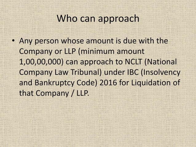 Insolvency and bankruptcy code, 2016 | PPTX