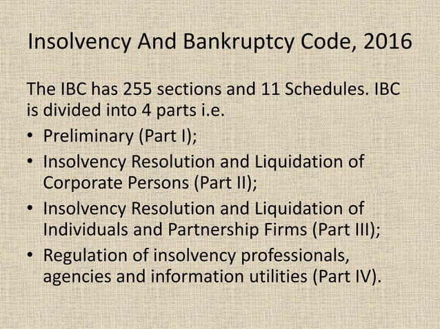 Insolvency and bankruptcy code, 2016 | PPTX