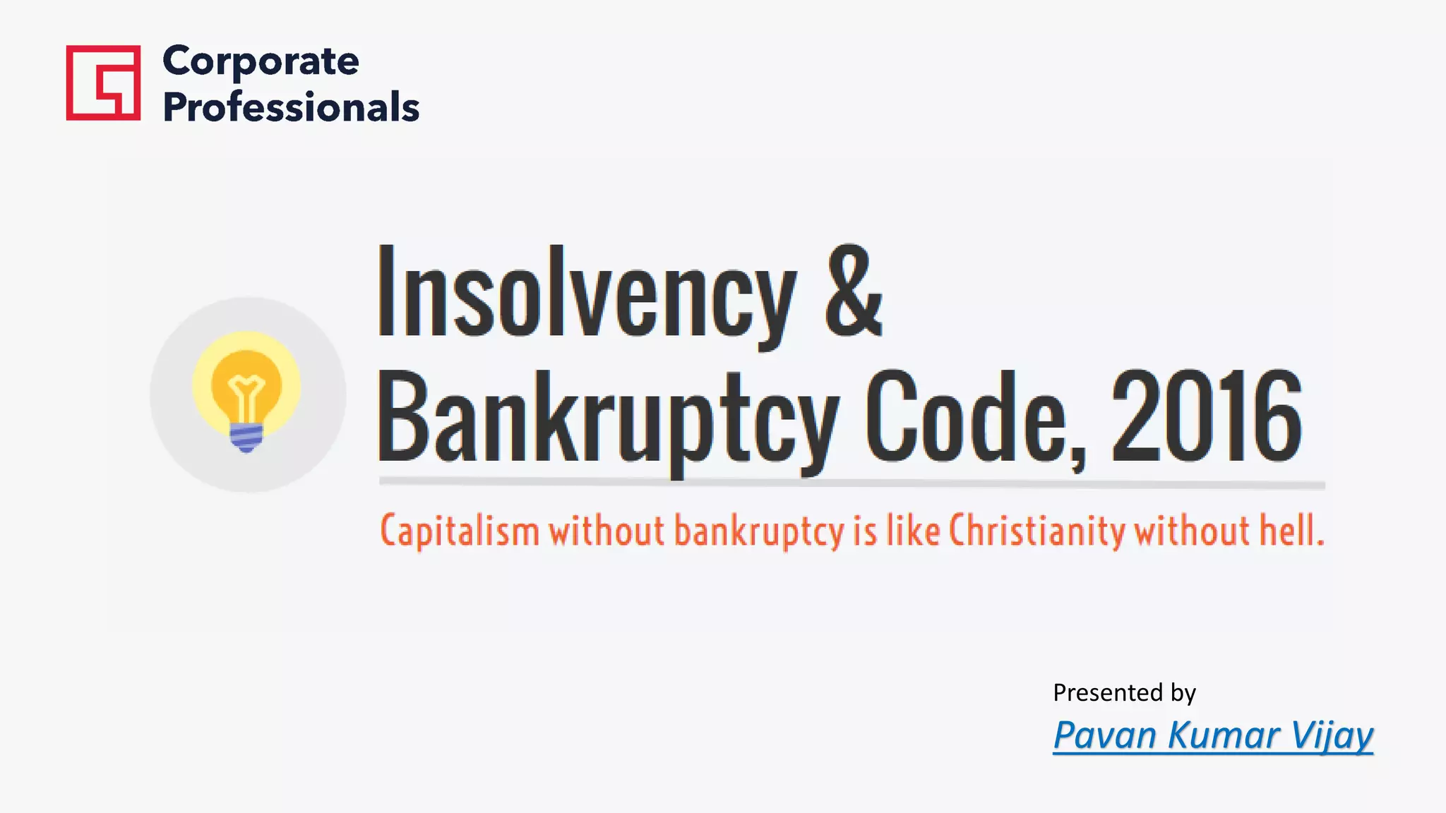 Insolvency & Bankruptcy Code | PDF