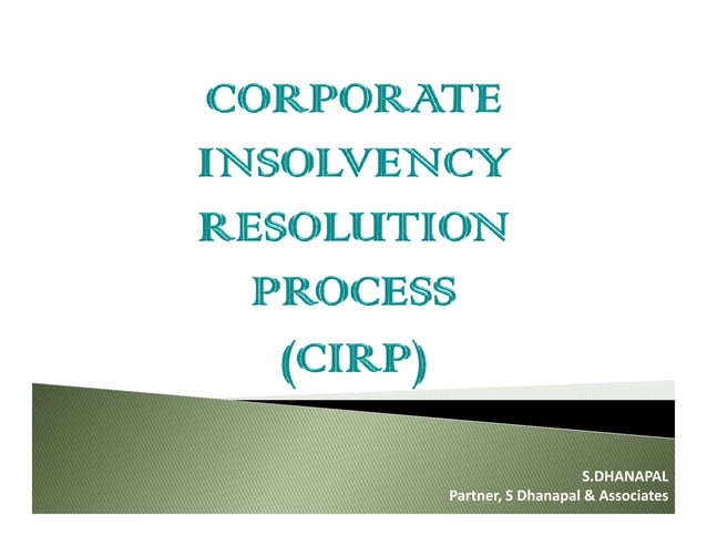 Insolvency resolution & liquidation for corporates | PDF | Business ...
