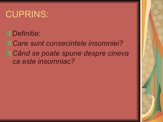 Insomnia | PPT