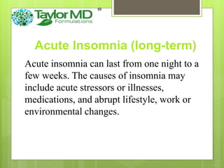 Acute Insomnia