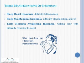 Insomnia - Common symptoms,causes and treatment | PPTX
