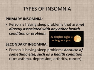 Insomnia (prevent your sleeplessness) | PPTX