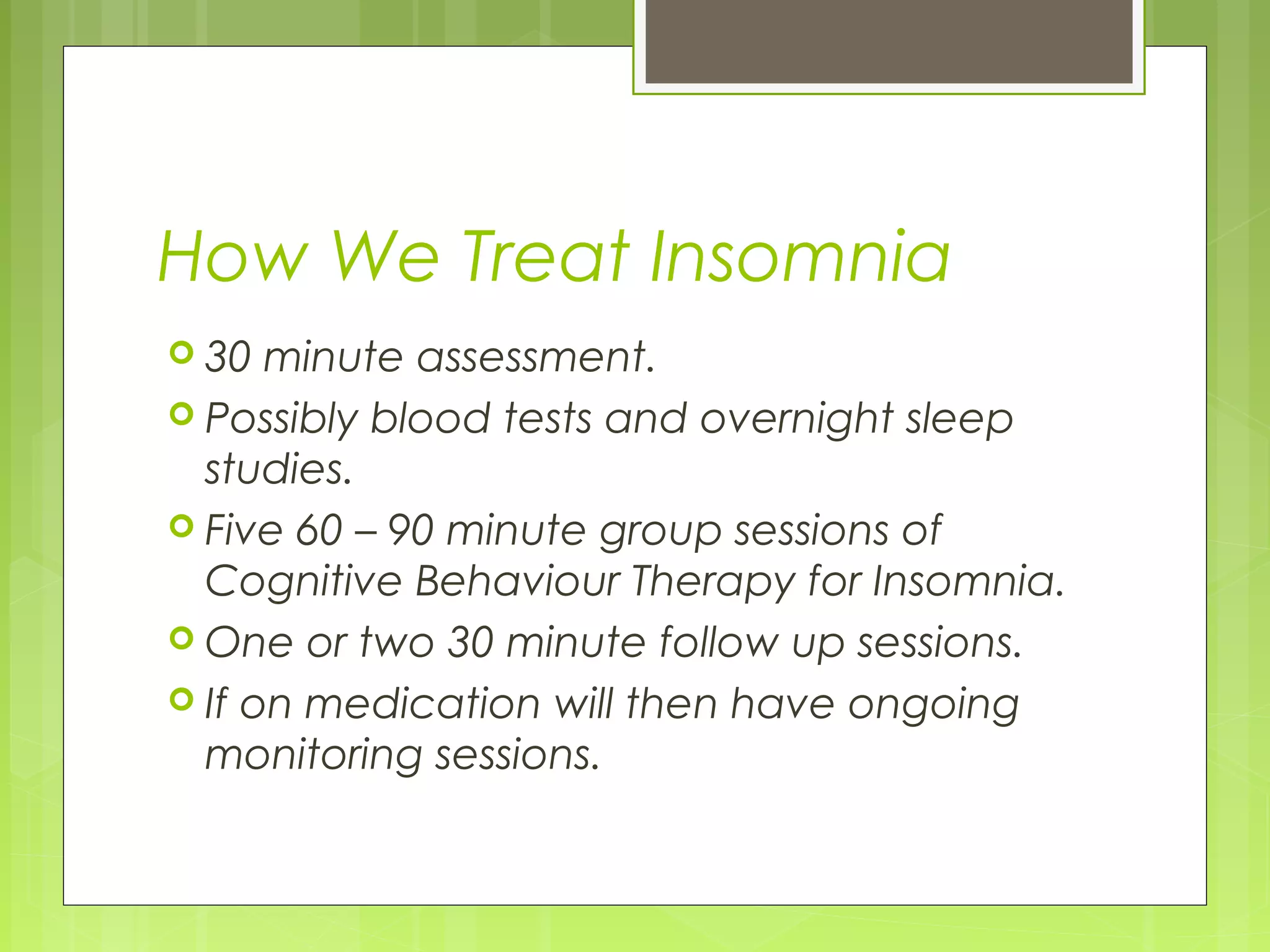 Treating Insomnia in 10 Minutes with Dr Hugh Selsick | PPT