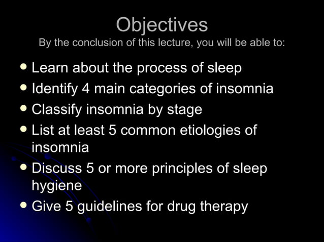 Insomnia Presentation | PPT | Sleep Disorders | Diseases and Conditions