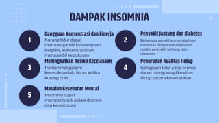 Insomnia : Penyebab, Dampak, dan Penanganannya | PPTX